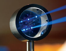 Retroreflektor mit Fassung, silber- und VIS 0°-beschichtet, 25,4 mm