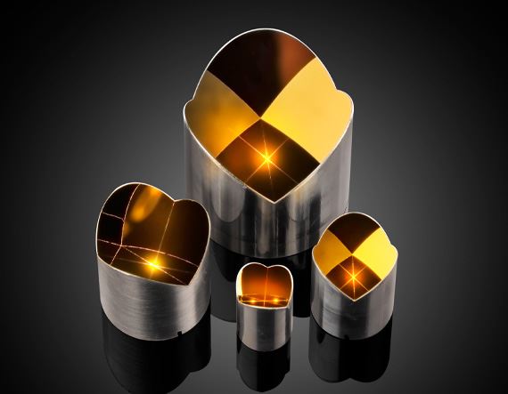 Replizierter hohler Retroreflektor, blankes Gold, 25,4 mm Durchm., 10 ...